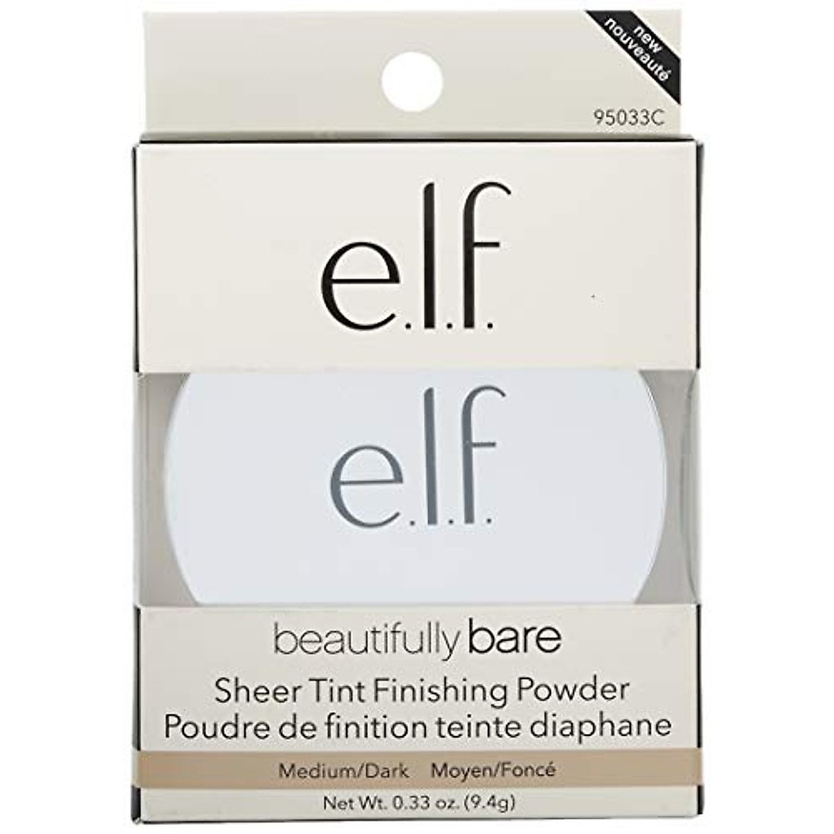 e.l.f, Beautifully Bare Sheer Tint Finishing Powder, Mattifying, Silky, Light Coverage, Long Lasting, Controls Shine, Creates a Flawless Face, Medium/Dark, All-Day Wear, 0.33 Oz
