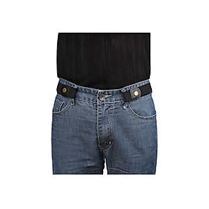 No Buckle Invisible Elastic Belt for Men/Women Black, Fits waist 36-50in