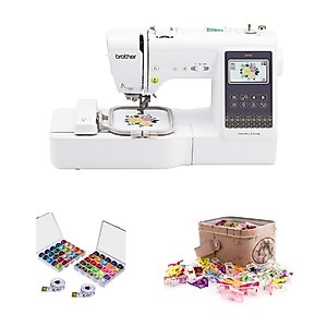 Brother SE700 Elite Computerized LCD Touchscreen Sewing and Embroidery Machine Bundle with Sewing Bundle (3 Items)