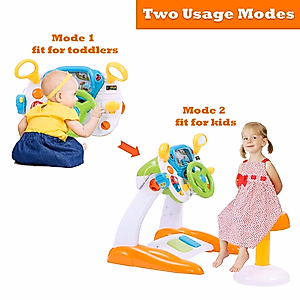 COLOR TREE Kids Pretend Ride on Toy,Steering Wheel Driving Simulate Toys for Toddlers
