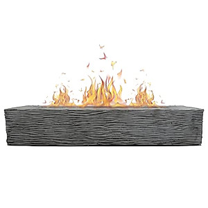ROUNDFIRE Large Rectangle Tabletop Fire Pit - Portable Bioethanol Fireplace for Indoor & Garden (Textured Finish)