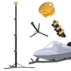 Boat Cover Support Poles Stand System Stable Base Height Adjustable Aluminum Boat Pontoon Cover Poles Post Marine Grade Aluminum Bimini Boat Tarps Winterization Cover Stand