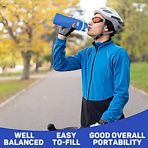 Kemier Collapsible Silicone Water Bottles-750ML,Medical Grade,BPA Free.Can Roll Up,26oz,Leak Proof Foldable Sports & Outdoor Water Bottles (Blue)