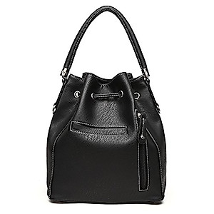 Sugar Skull Punk Art Rivet Studded Concealed Carry Purse Women Handbag Fashion Shoulder Bag Wallet Set (Black Set)