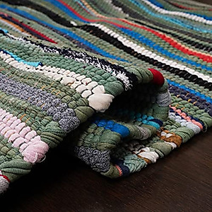 HOMEMONDE Multi 20x32 Inch Chindi Rugs Entryways Small Doormats Carpet Rustic Farmhouse Eco-Friendly Bohemian Area Rug