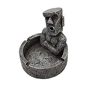 OSALADI 1pc Stone Statue Ashtray Metal Ashtray Vintage Decor Resin Crafts Fireproof Ashtray Easter Island Figurine Car Ashtray Resin Ashtray Decorative Ashtray Moai Stone Ashtray Metal