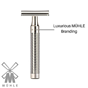 MÜHLE ROCCA R89 Double Edge Safety Razor (Closed Comb) | Pure Matt Stainless Steel |Perfect for Everyday Use | Barbershop Quality Close Smooth Shave | Luxury Razor for Men