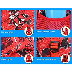 2Pcs Backpacks, 3D Printed Cute Cartoon Bags, Durable Waterproof Travel Daypack 14 Inches Red