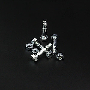 HYYLU (12 Packs) 710-0890 Shear Pins with Nuts for MTD Cub Cadet Troy-Bilt and More Snow Blower - 12 Pcs 710-0890A and 910-0890A Snow Throwers fits Parts (1-1/2" x 5/16")