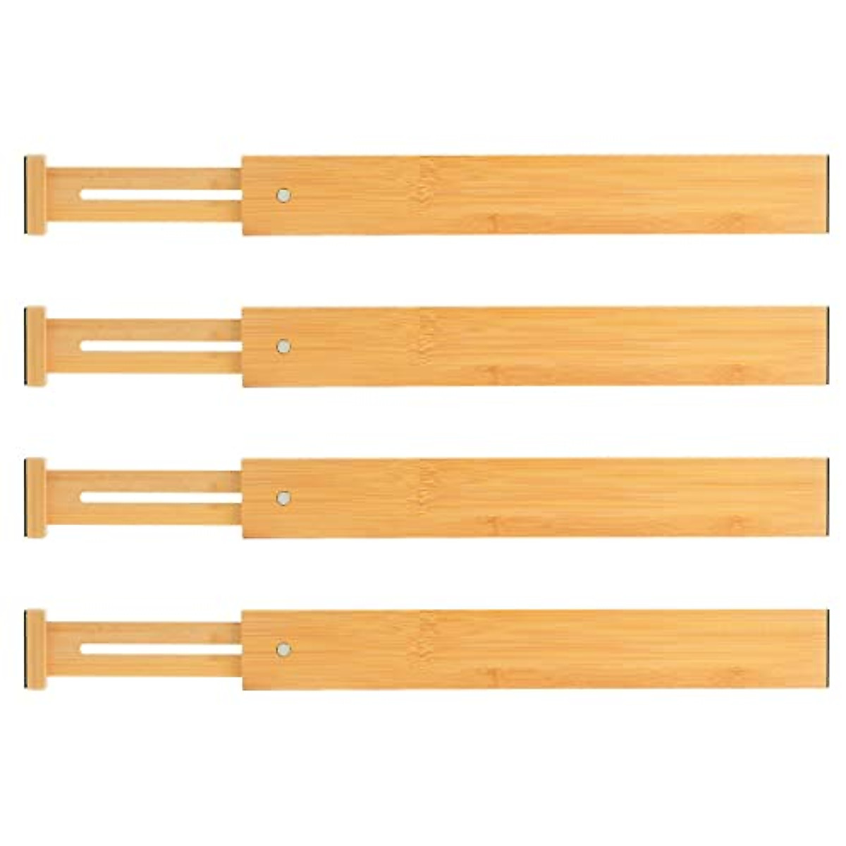 Midoriwood Adjustable Bamboo Drawer Dividers, 16.8-21.8 inches Expandable Kitchen Drawer Organizer for Large Utensils, Drawer Separators Organizationw