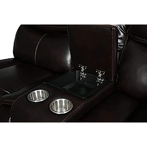 Blackjack Furniture Marsden Modern Leather Air Reclining Living Room Sectional, Brown