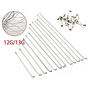 36 Pieces in a Bag 13G Road Bike Spoke Bike Spoke Stainless Steel Spoke Copper Nipple Fit for Bicycle Electric Bike (Color : 13G 220mm)