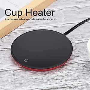 Fdit Beverage Warmer Plate Desktop Heated Coffee Tea Waterproof Touch for Coffee Tea Milk(US-Red)