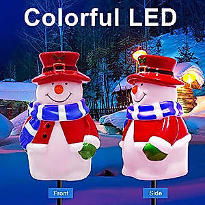Perfume Christmas Pathway Lights Outdoor Decoration, Snowman Landscape Path Lights, Waterproof 3 in 1 Snowman Santa Reindeer Pathway Stake Lights for Patio, Yard, Garden, Lawn Decorations