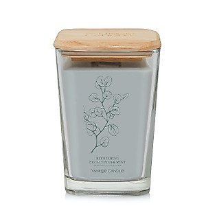 Yankee Candle Refreshing Eucalyptus & Mint Well Living Collection Large Square Candle, 19.5 oz.