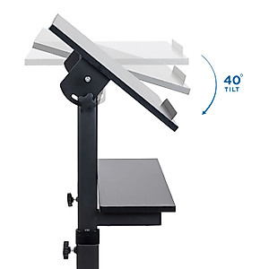Mount-It! Mobile Stand Up Desk, Portable Podium and Presentation Lectern Height-Adjustable Multi-Purpose Standing Workstation,Black.