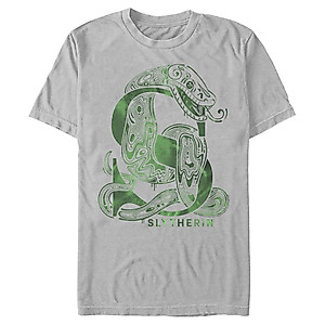 Harry Potter Men's Slytherin T-Shirt, Silver, 3X-Large