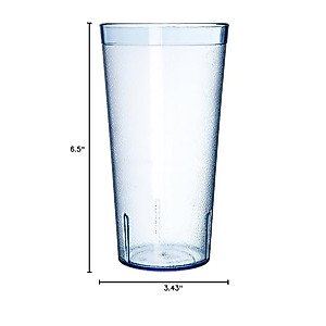 CFS Stackable Plastic Tumbler Cup for Restaurants and Cafeterias, 20 Ounce, Blue