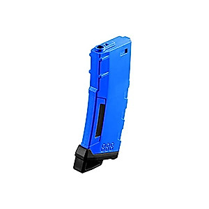 Lancer Tactical Airsoft M4 M16 Series Polymer 130 Round Transparent Window High Speed Mid-Cap Airsoft Magazine Color Blue