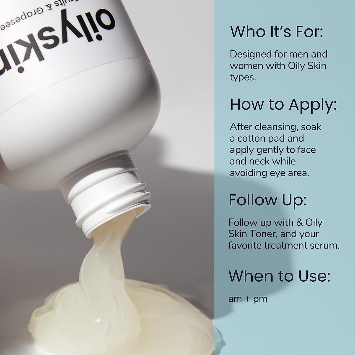 natural outcome Oily Skin Cleanser | Oil Control Daily Face Wash | Pore Hydrating Non-Greasy Cleansing Gel with Purifying Citrus Extracts for Oily Skin Types | Sulfate & Cruelty Free | 8 oz