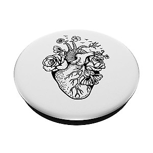 Heart Anatomy Flowers Funny Anatomical Heart and Human PopSockets Swappable PopGrip