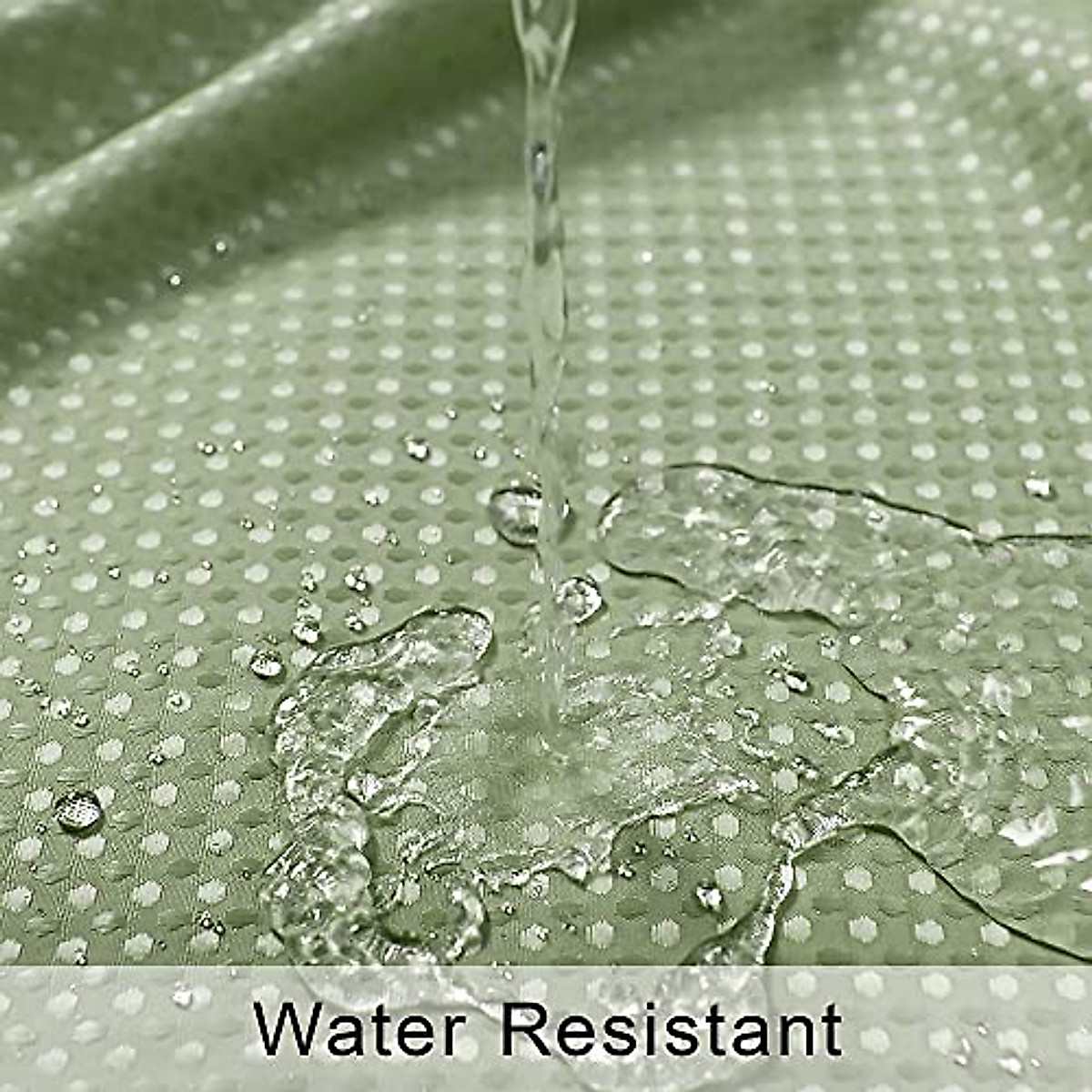 Mrs.Naturall Sage Green Boho Spring Shower Curtains for Bathroom Ombre Waterproof Liner Bath Decor Textured Fabric Shower Curtain Sets with Hooks Machine Washable 70 x 72 inch Long