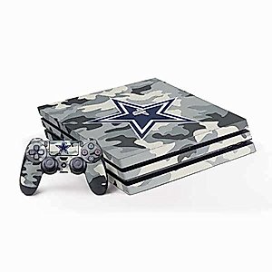 Skinit Decal Gaming Skin Compatible with PS4 Pro Console and Controller Bundle - Officially Licensed NFL Dallas Cowboys Camo Design
