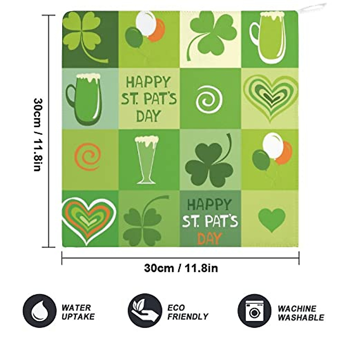 Lurnise Hand Towel Happy St.Patrick's Day Hand Towels Dish Towel Lanyard Design for Bathroom Kitchen Sports
