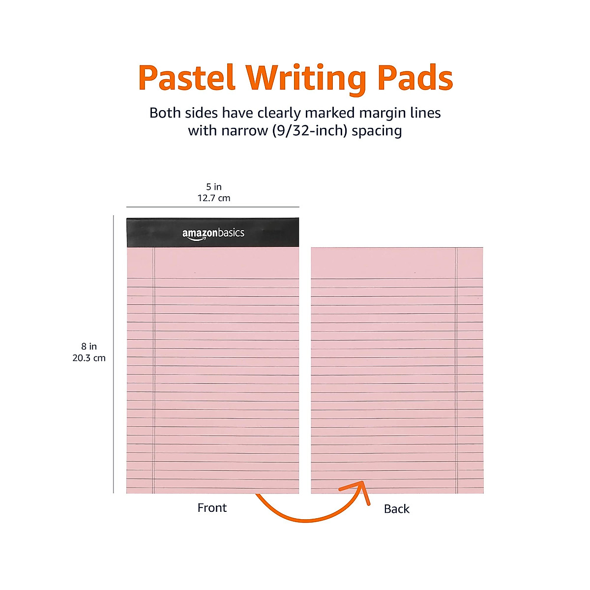 Amazon Basics Narrow Ruled 5 x 8-Inch Note Pads - 6-Pack for Office ...