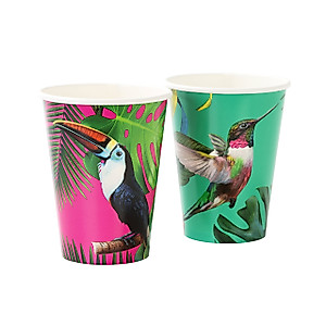 Talking Tables Tropical Fiesta, Large Paper Cups 12oz, Multi-Colour (12 pack in 2 designs)
