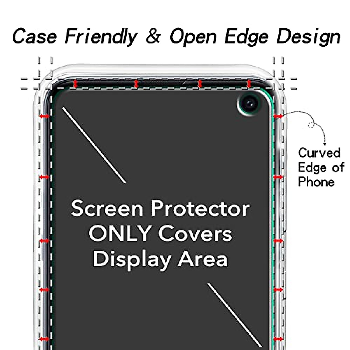KATIN [2-Pack] For Samsung Galaxy S10e Tempered Glass Screen Protector Anti Scratch, Bubble Free, 9H Hardness, Case Friendly