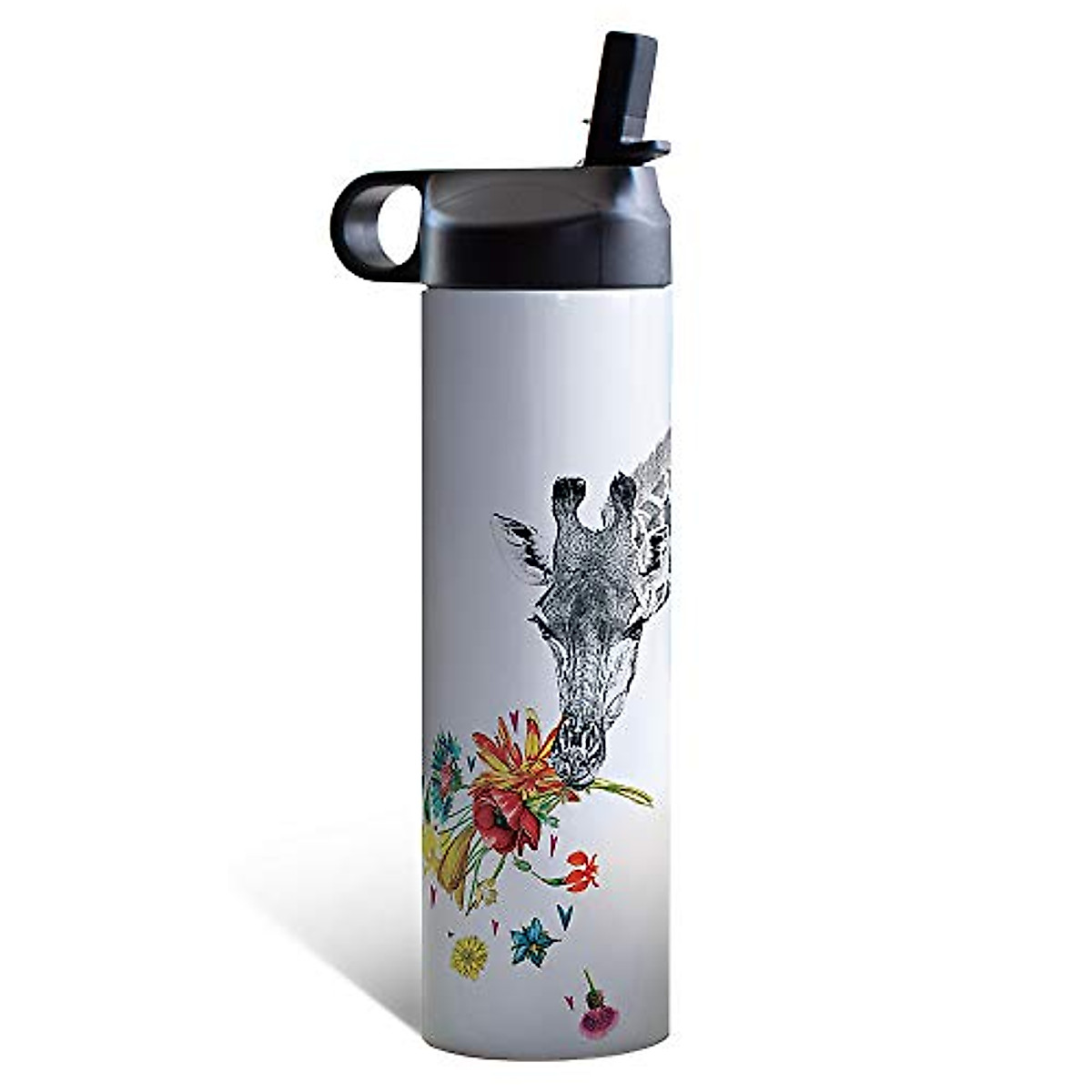 Tree-Free Greetings Checking in Giraffe Vacuum-Insulated Stainless Steel Sportiva Tumbler, With Internal Straw, 17 Ounce