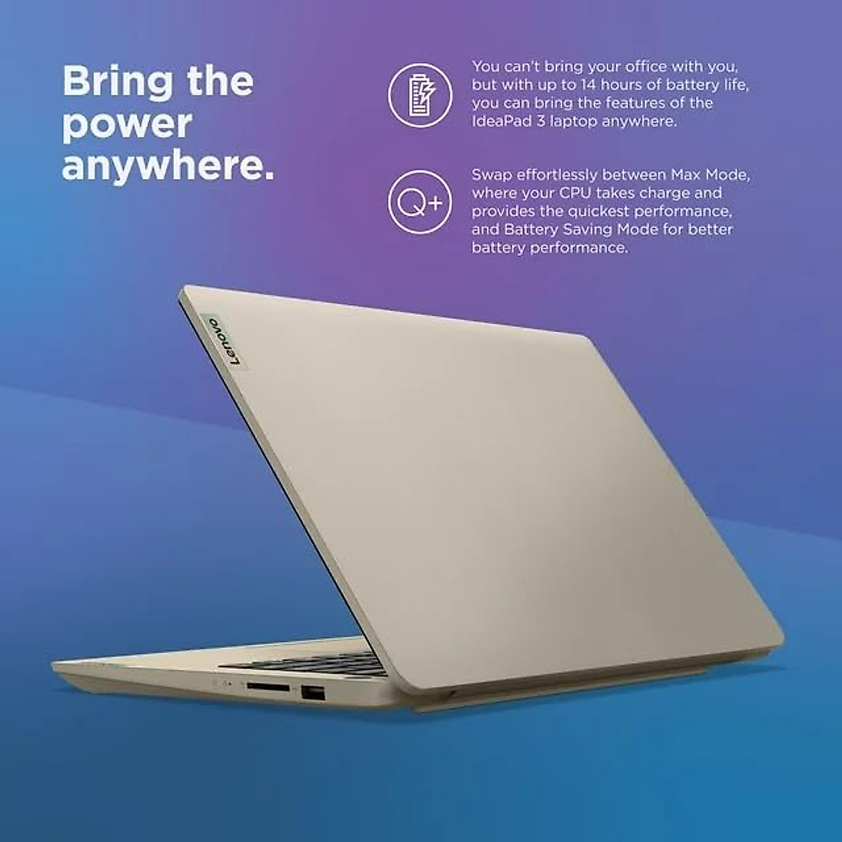 Lenovo Ideapad 3 Laptop, 14 Inch FHD Display, AMD Ryzen 7 5700U 8-Cores Processor, 8GB RAM, 512GB SSD, AMD Radeon Graphics, WiFi 6, Bluetooth, Windows 11 Home