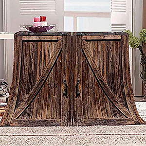 NARBOR Soft Fleece Throw Blanket - Fluffy Microfiber Solid Blankets for Bed and Couch Double/Single Size - 59X79Inch Vintage Small Wooden Door Printed Flannel Blanket for Bed, Couch and Sofa