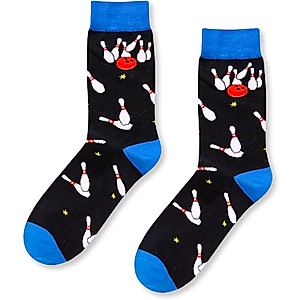 HAPPYPOP Gifts For Bowlers Men, Funny Bowling Gifts For Men, Bowling Gifts And Novelties, Mens Bowling Socks Funny Stocking Stuffers