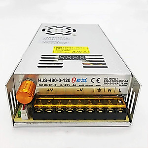 0-120V DC Adjustable Switching Power Supply 110V/220V AC to DC 120V 4A Power Supply Transformer Digital Display 480W Voltage Regulator Power Converter