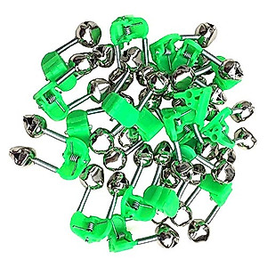 KISEER 50 Pcs Plastic Fishing Bells Clips Fishing Rod Alarm with Dual Alert Bells