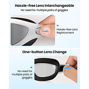 OutdoorMaster Goby Swim Goggles - Anti-fog Swimming Goggles with Lens Interchangeable for Adult Men Women Youth