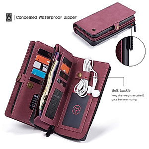 XRPow iPhone 11 Pro Wallet Case, iPhone 11 Pro Case, [2 in 1 Detachable Magnetic] [Vegan Leather] Folio Card Pocket Clutch Case for iPhone 11 Pro (5.8Inch) Slim Shock Protection Flip Cover - Red