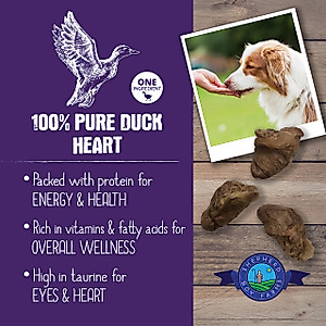 Shepherd Boy Farms Freeze Dried Dog Treats, Duck Heart, All Natural Freeze-Dried Dog Treat & Dog Snacks, Made in USA, High in Protein, Essential Nutrition of Raw Dog Food, 8oz