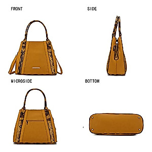 MKF Collection Tote Bag for Women Snake Embossed Vegan Leather Handbag, Lady Fashion Designer Crossover Hobo Purse