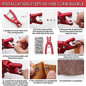 BIOUU 100 Sets of Metal Snaps Buttons,Metal snap Buttons with Fastener Pliers Tool kit, Snap Fastener kit, Metal Prong Snaps Buttons for Clothing Leather Sewing.