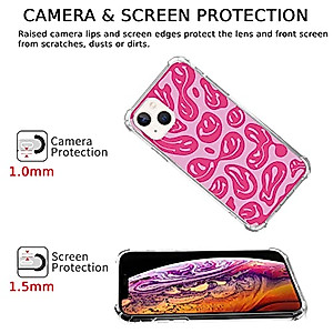 Dohakemuny Pink Melting Smile Face Case Compatible with iPhone 13, Aesthetic Trippy Smiling Face Case for iPhone 13 for Teens Men and Women, Cool Trendy TPU Bumper Case Cover