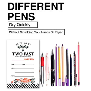 VAHATAN Car Racing Second Birthday Party Invitations 20 Pack Car Racing 2nd Birthday Party Invitations with Envelopes Invites Cards