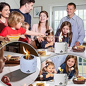 Tabletop Fire Pit, Marble Mini fire Pit, Indoor Outdoor Portable Fire Pit Bowl, Clean Burning Real Flame for Patio Balcony Fire Pit Bowl