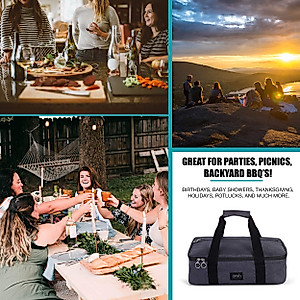 Insulated Casserole Carrying Case for Hot or Cold Food Storage, Perfect for Potlucks, Parties, Picnics, and Cookouts; Fits 9” x 13” Baking Dishes; Lasagna Casserole Carrying Case (Teal)