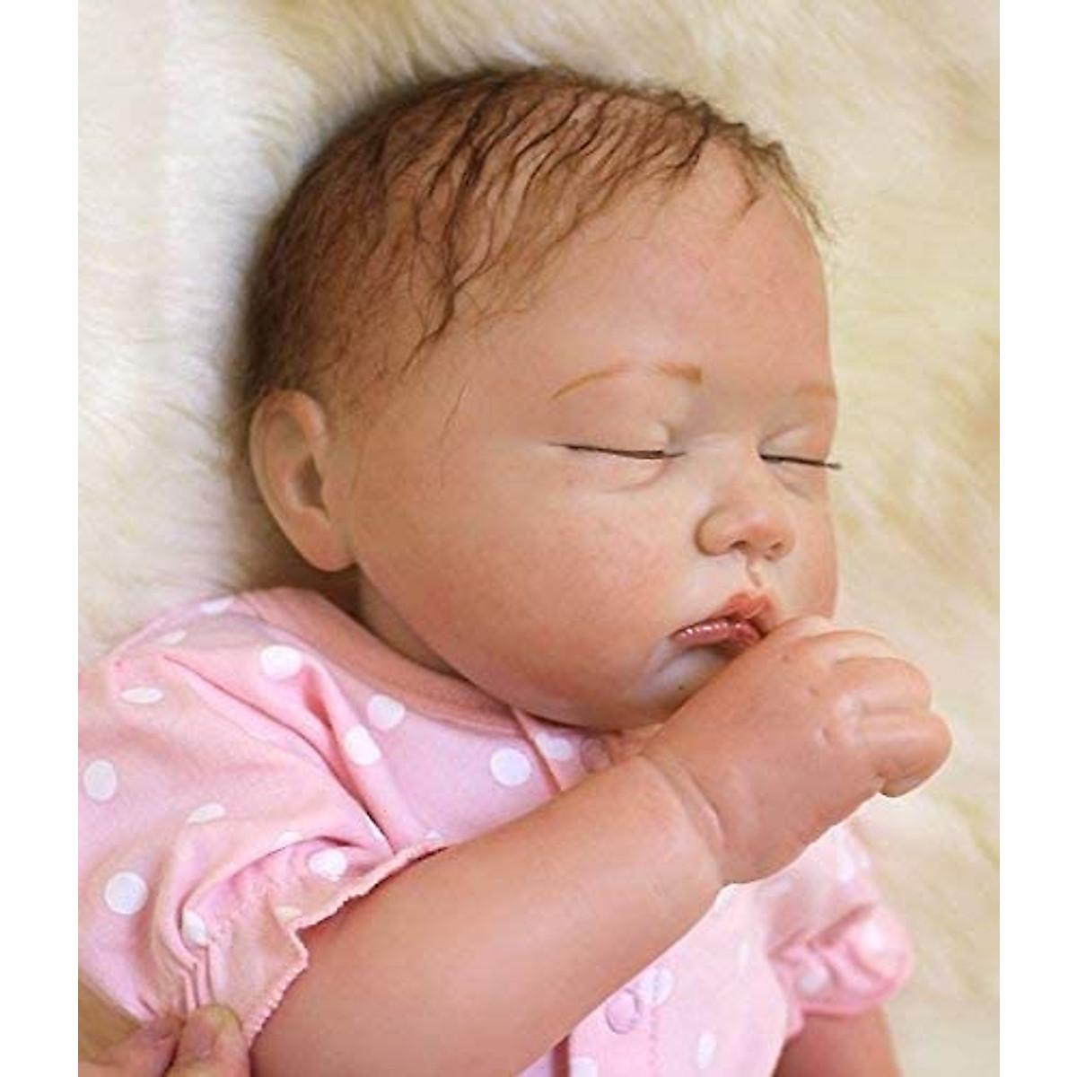 OCSDOLL Reborn Baby Dolls 22" Cute Realistic Soft Silicone Sleeping Baby Dolls Real Newborn Baby Doll Girl with Closed Eyes