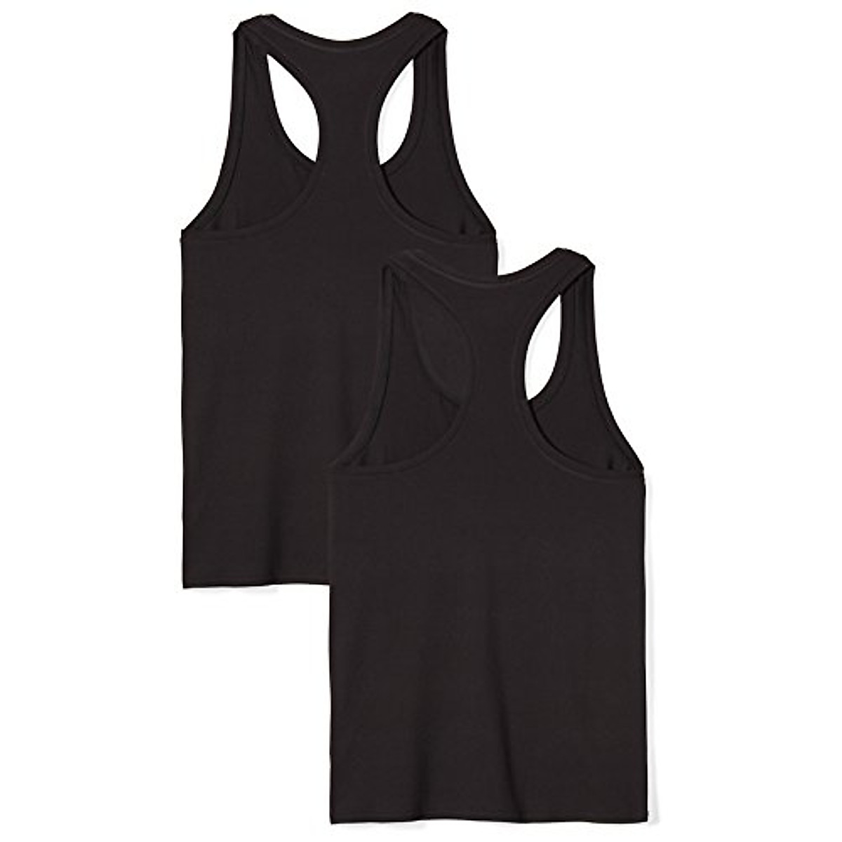 Amazon Essentials Women's Tech Stretch Racerback Tank Top (Available in Plus Size), Pack of 2, Black, Medium