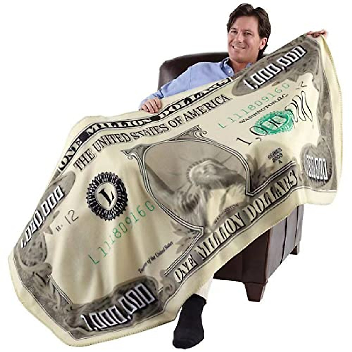Throw Blanket - Million Dollar Bill Super Soft Warm Plush Throw Blanket for Couch Lightweight Fluffy Bed Sofa Car Deck Chair(Million Dollar 71.25" x 35.25" x 0.13")