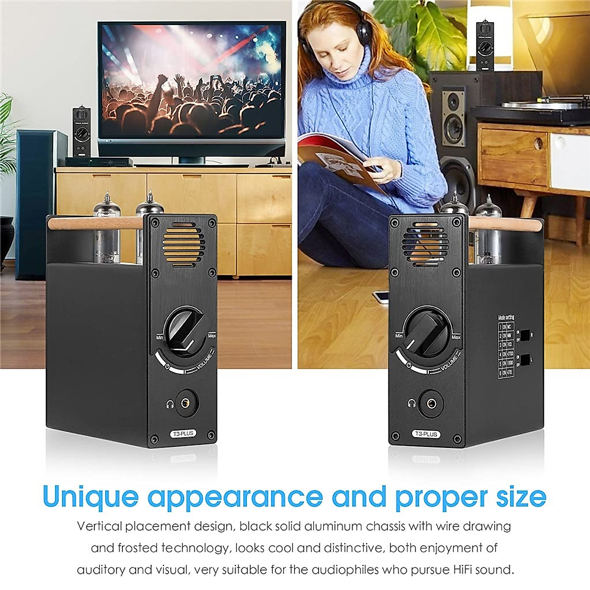 XXXDXDP Mini Vacuum Tube Preamp MM/MC Phono Stage for Turntables Pre-Amplifier Desktop Headphone Amp